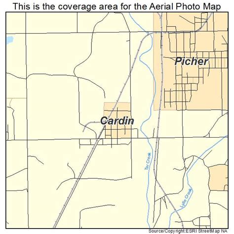Aerial Photography Map Of Cardin Ok Oklahoma