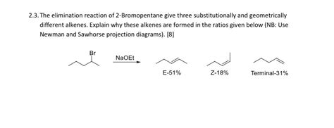Solved 23 ﻿the Elimination Reaction Of 2 Bromopentane Give