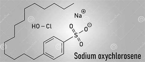 Sodium Oxychlorosene Antiseptic Molecule Skeletal Chemical Formula