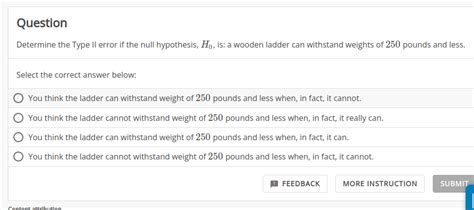 Solved Question Determine The Type II Error If The Null Chegg