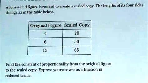 A Four Sided Figure Is Resized To Create A Scaled Copy The