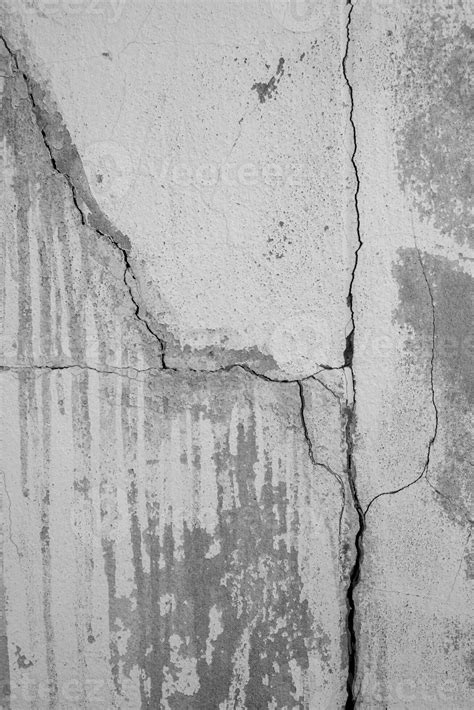 Close Up Of Cracked Concrete Wall Texture Cement Background Not