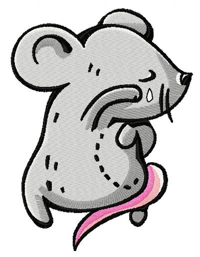 Tiny Mouse Crying Machine Embroidery Design