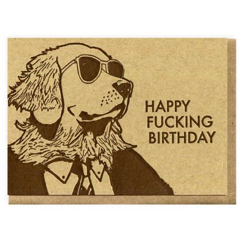 Dog Happy Fucking Birthday Card Blue Barnhouse Outer Layer