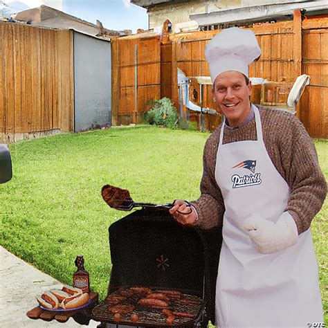 Nfl Football New England Patriots Sports Fan Bbq Grilling Apron Navy