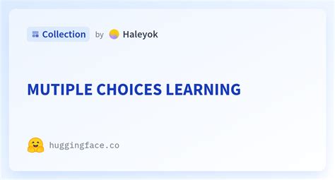 Mutiple Choices Learning A Haleyok Collection