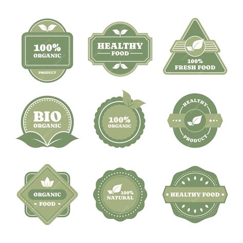 Conjunto Vectorial De Etiquetas De Productos Naturales Vector Premium
