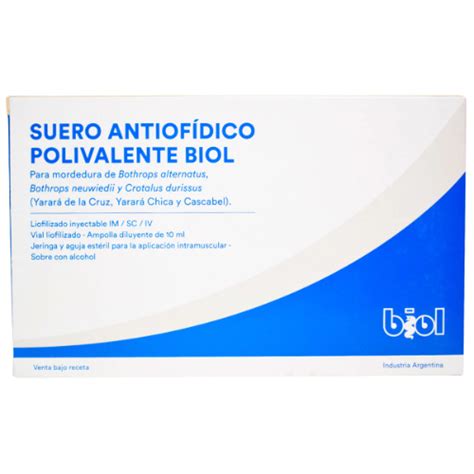 Suero Antiofidico Polivalente 10 Ml X Ampolla
