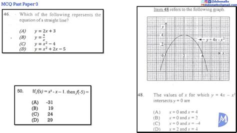 4648and50 Relations Functions And Graphs Multiple Choice 3 Cxc