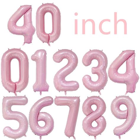 Serie Numeros 0 9 Rosa Macarron 40 Generico Globos Y Fiesta