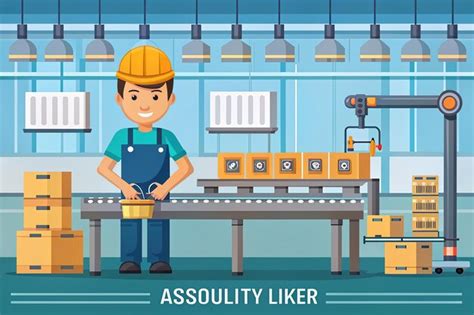 Assembly Line Worker Vector Character In Flat Style Premium Ai Generated Image