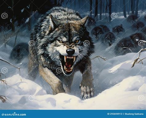Snarling Wolf Stock Illustration 293694913