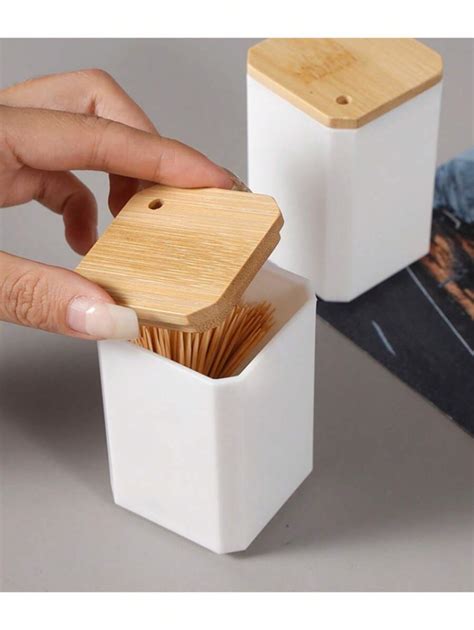 1pctoothpick Box With Lid Creative Storage Toothpick Box Simple