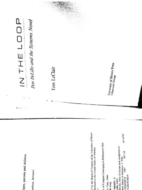 Tom Leclair In The Loop Don Delillo And The Sys Pdf