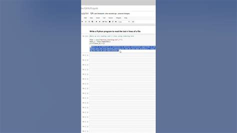 293 Write A Python Program To Read The Last N Lines Of A File Pythontutorial Coding Easy