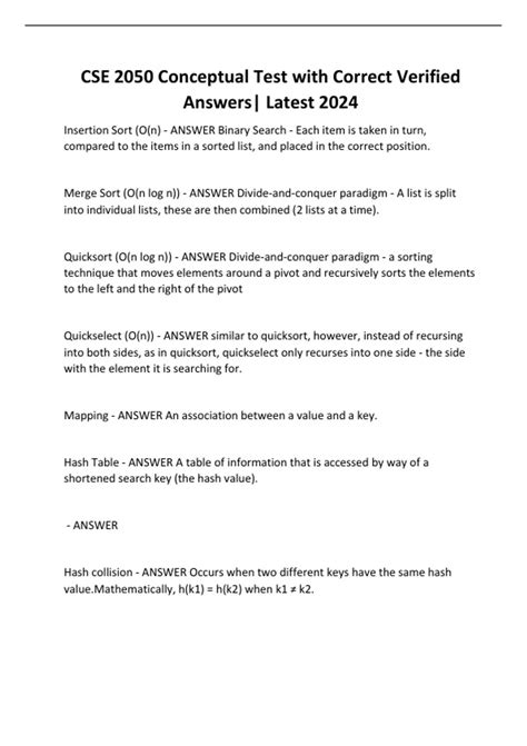 CSE Conceptual Test With Correct Verified Answers Latest CSE Stuvia US