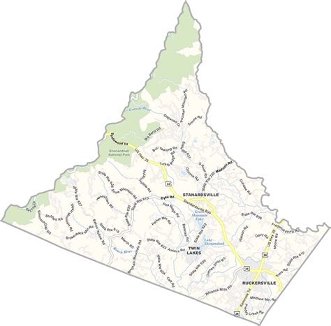 Greene County Map Virginia Us County Maps