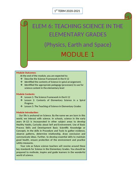Teaching Science In Elementary Grades Biology And Chemistry Ppt At
