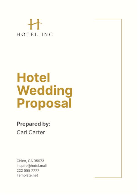 Free Hotel Wedding Proposal Template To Edit Online
