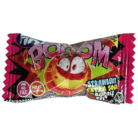 Fini Boom Extra Surt Tuggummi Jordgubb Med Bubbeleffekt