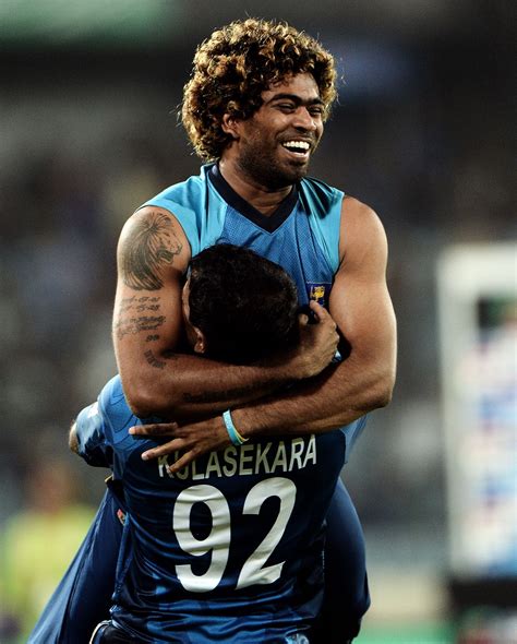 Lasith Malinga And Nuwan Kulasekara Celebrate The Win