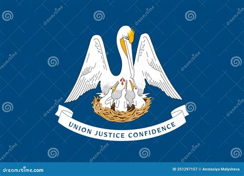 Flag Of Louisiana Symbol Of Usa Federal State Stock Vector