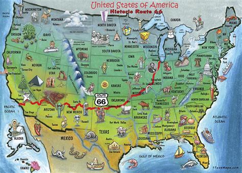 Mapa De Estados Unidos Con Rutas