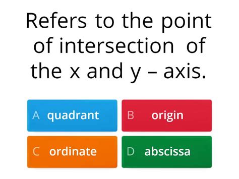 Rectangular Coordinate System Quiz