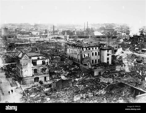 Tokyo Earthquake 1923 Na View Of The Center Of Tokyo Japan