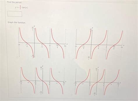 solved find the period y 73tan x graph the function