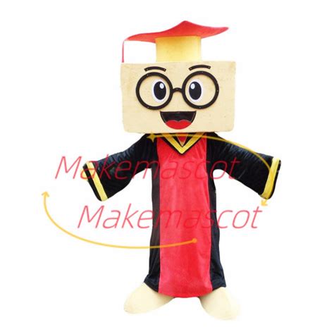 Building Block In Bachelor Uniform Mascot Costume
