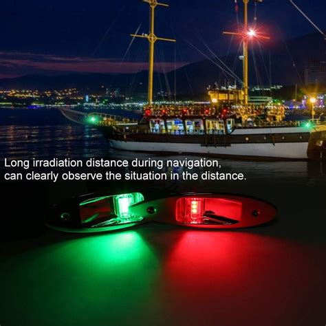2pcs 12v Led Boat Navigation Lights Stainless Steel Flush Mount