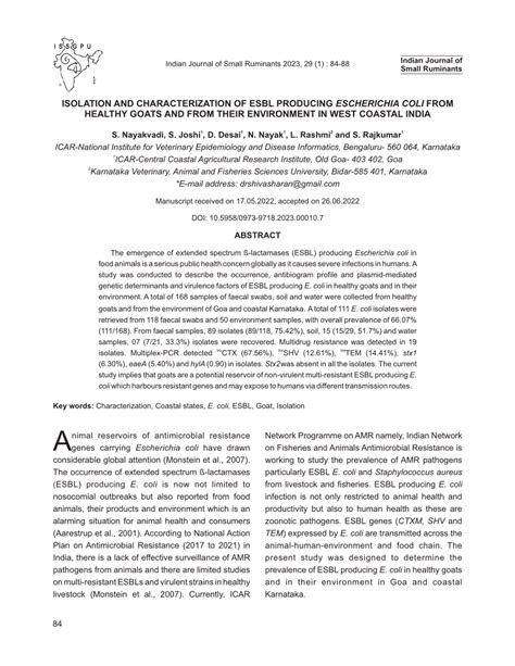 Pdf Isolation And Characterization Of Esbl Producing Escherichia Coli