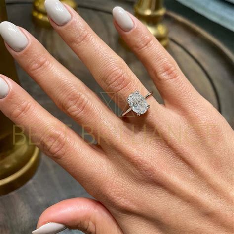 3 1 Carat Natural Diamond Engagement Ring Solid 14k White Gold Hidden