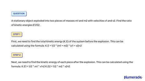 SOLVED A Stationary Object Exploded Into Two Pieces Of Masses M And M With Velocities V And