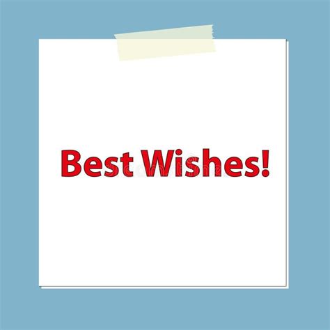 Best Wishes Post It On Blue Stock Illustration Illustration Of