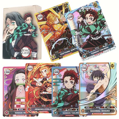 50pcs Demon Slayer Cards English Version Ssr Card Ultra Rare Card Tanjirou Kamado Nezuko
