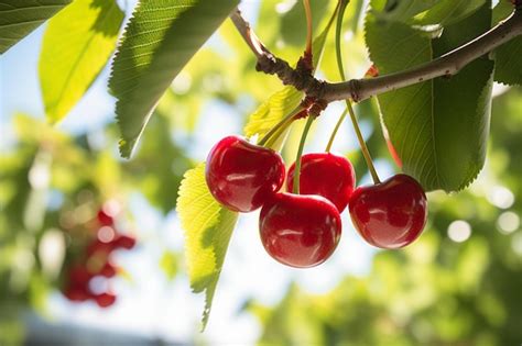 Premium Ai Image Cherries In Tree