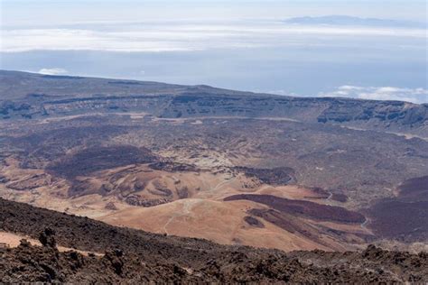 Premium Photo View From The Volcano Teide Las Canadas Caldera With Frozen Lava Teide National Park