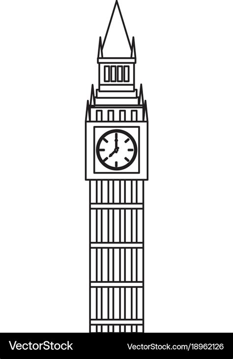 Big Ben London Tower Landmark Royalty Free Vector Image