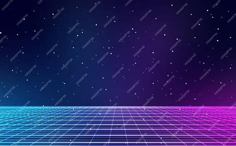 Premium Vector Perspective Grid Abstract Wireframe Landscape