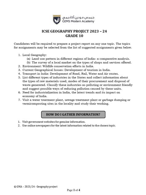 Geography Project Pdf