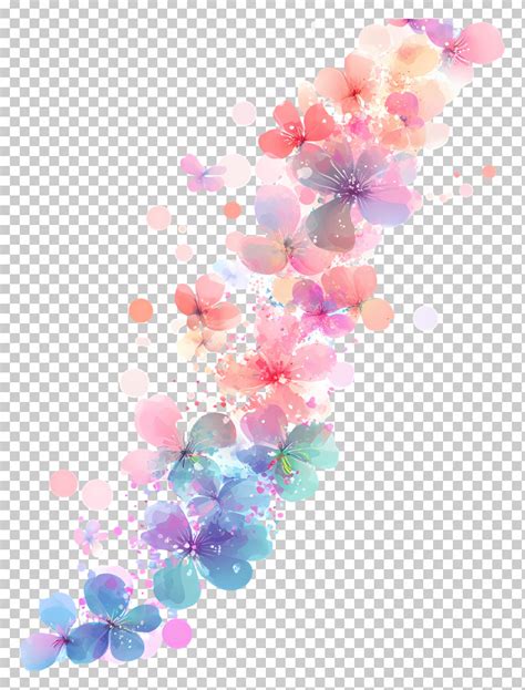 Sparkling Flower Colorful Gradient Flower Pattern Png Clipart Colorful Flowers Design