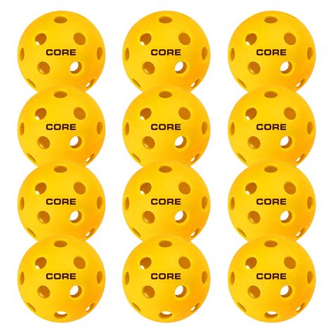 Core Indoor Pickleballs Yellow 26 Hole Usapa Approved