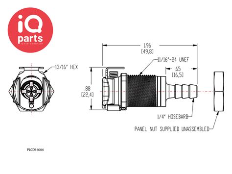Cpc Plcd16004 Coupling Body Panel Mount Hose Barb 64 Mm Iq Parts Shop