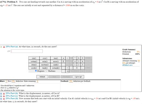Solved 17 Problem 3 Two Cars Are Heading Towards One