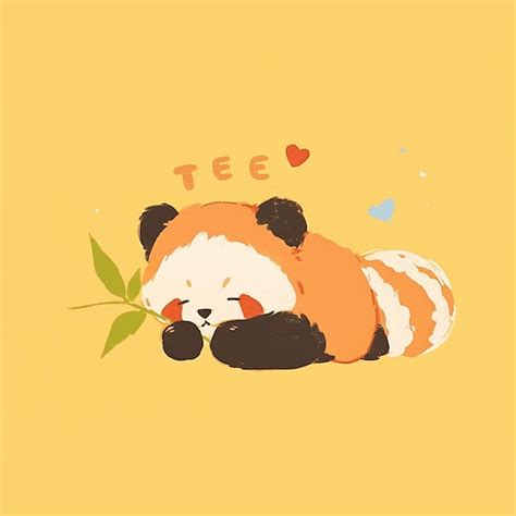 Cute Panda Flat Design Premium Ai Generated Image