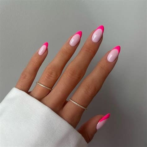 33 Best Pink French Tip Almond Nails Nail Designs Daily