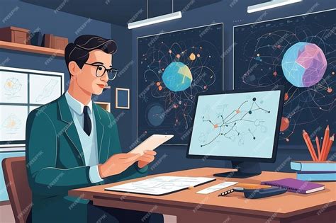 Premium Photo Illustration Of A Teacher Using Ai Algorithms For Predictive Modeling In Science