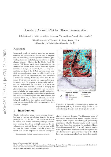 pdf boundary aware u net for glacier segmentation